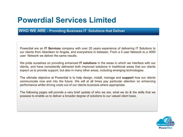 Powerdial INTRODUCTION Presentation | PPT