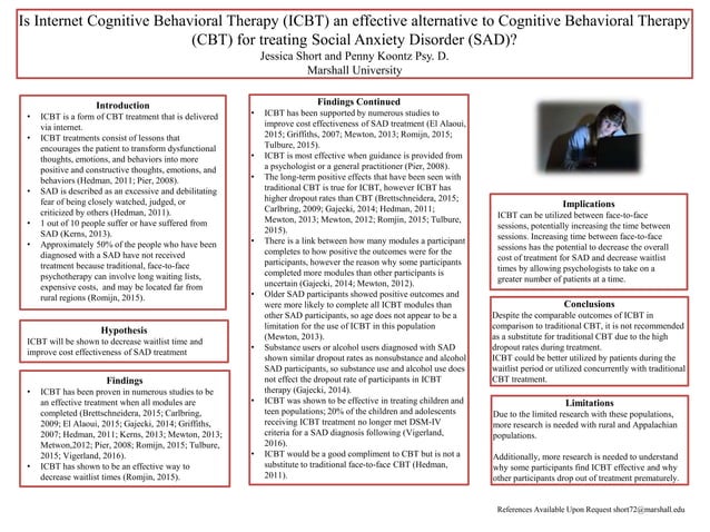 Is Internet Cognitive Behavioral Therapy an effective alternative to Cognitive Behavioral ...
