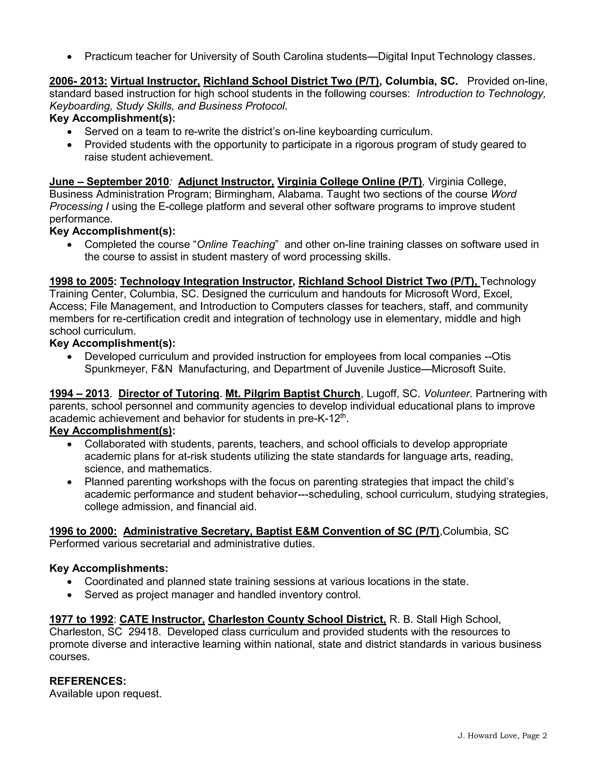 Jacqueline_Howard_Love_Resume | PDF | Professional School ...