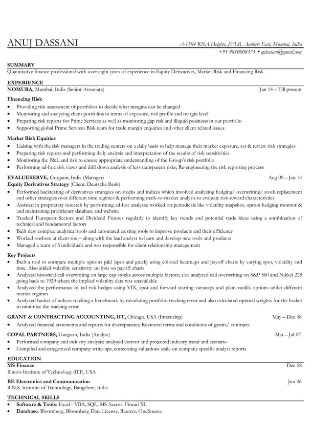 Resume - Anuj Dassani | PDF