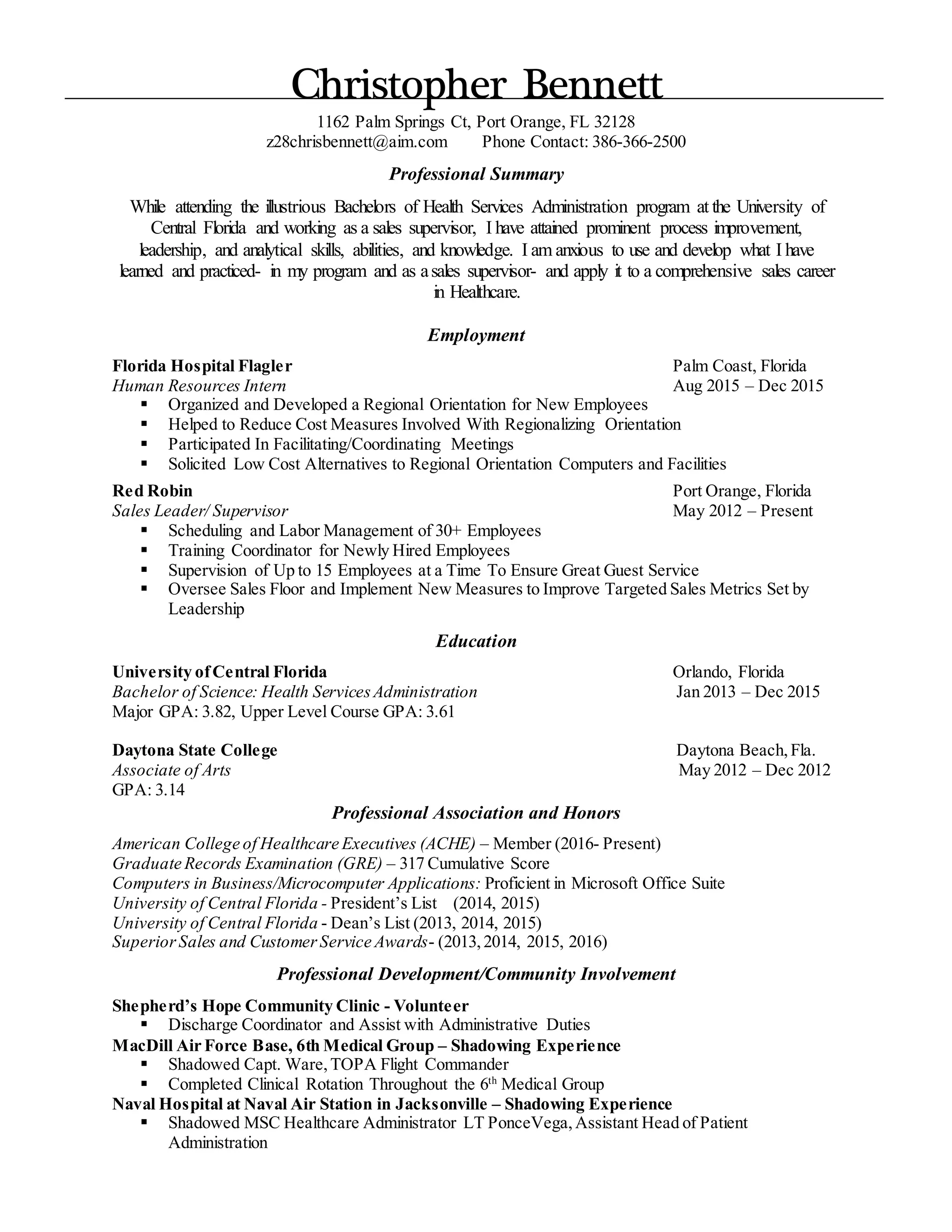 Chris Resume' | DOCX