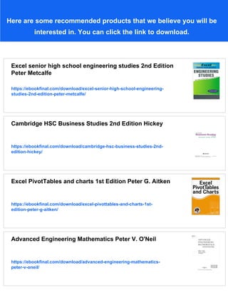 Excel HSC Engineering Studies Peter Metcalfe | PDF