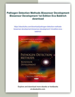 Pathogen Detection Methods Biosensor Development Biosensor Development ...