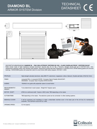 Kreativa Group - Collbaix Armor Technical Specs | PDF