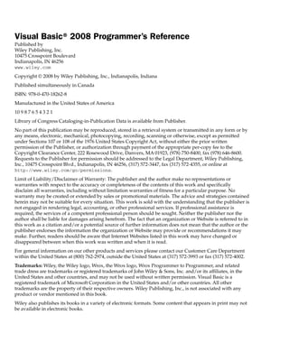 Visual Basic 2008 Programmer s Reference Rod Stephens | PDF