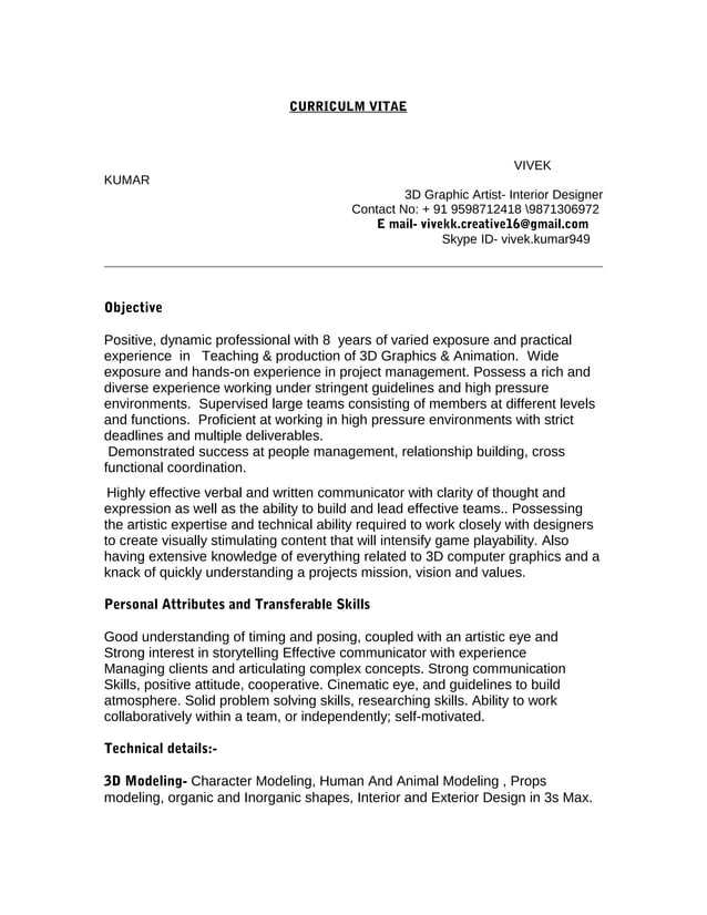 VIVEK KUMAR_CV2 | DOC