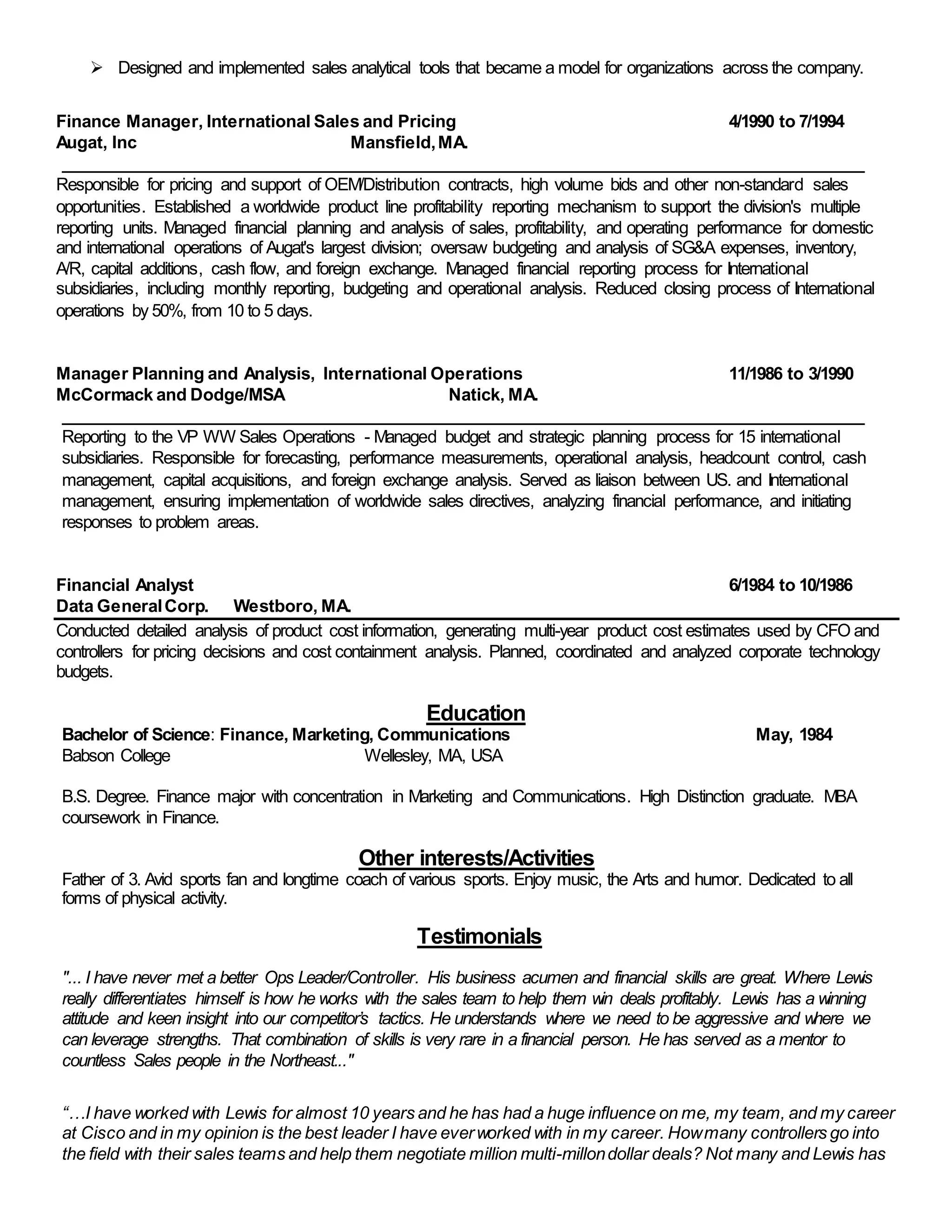 Lewis Simon Resume | DOCX