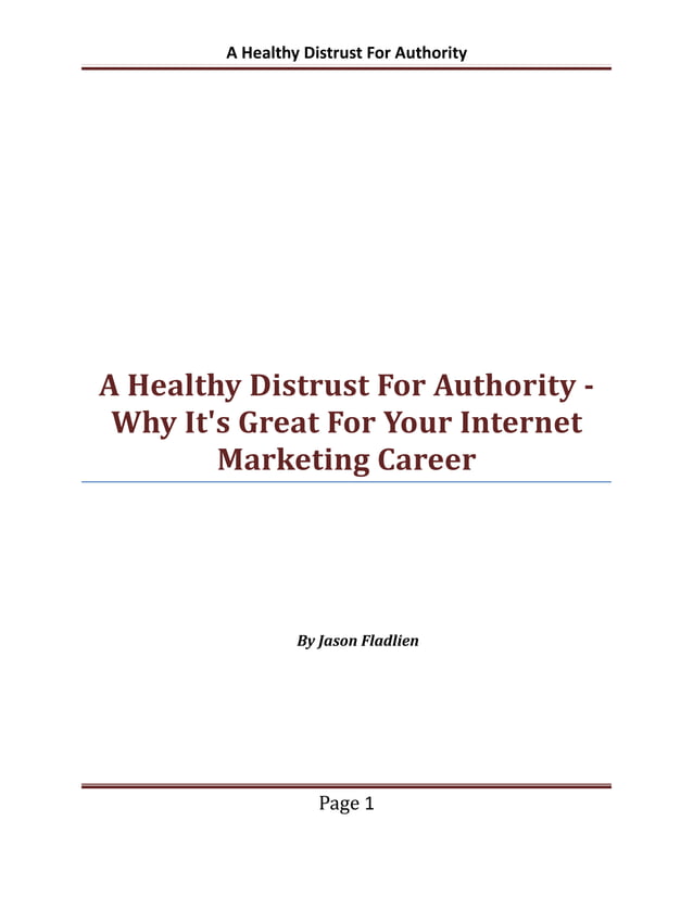 healthydistrustforauthority | PDF