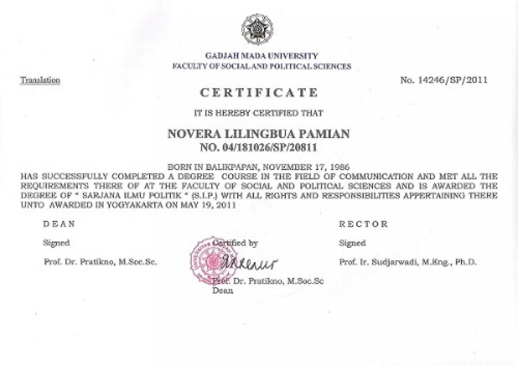 certificate & official transcript | PDF