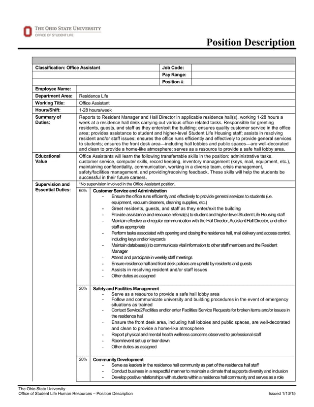 oa-position-description-final | PDF | Undergraduate Education | College ...