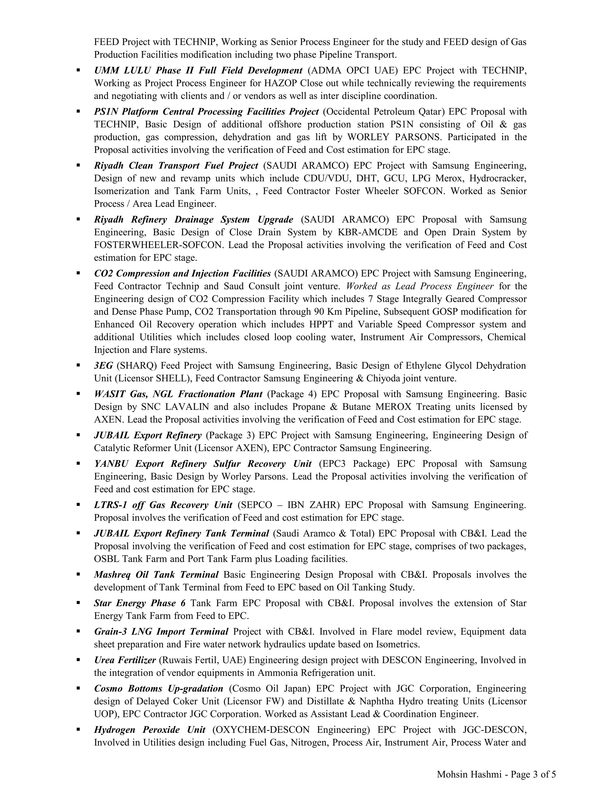 Mohsin Hashmi_Resume | DOC | Civil Engineering Industry | Industries