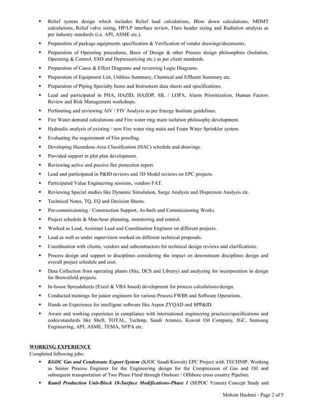 Mohsin Hashmi_Resume | DOC | Civil Engineering Industry | Industries