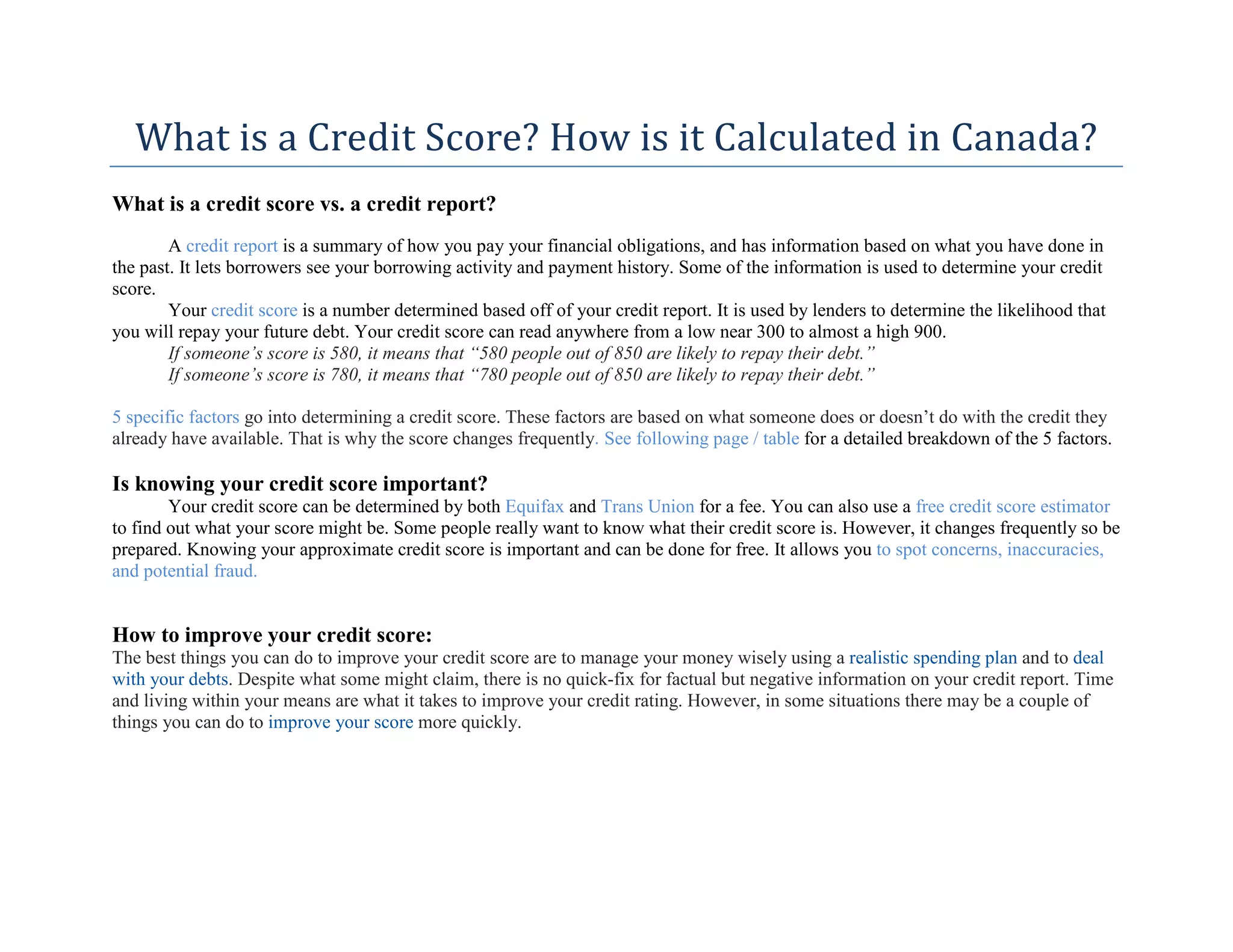 What is a Credit Score | PDF