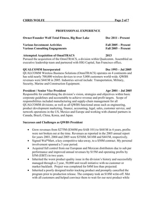 Resume Chris Wolfe Oct 2015 | DOC