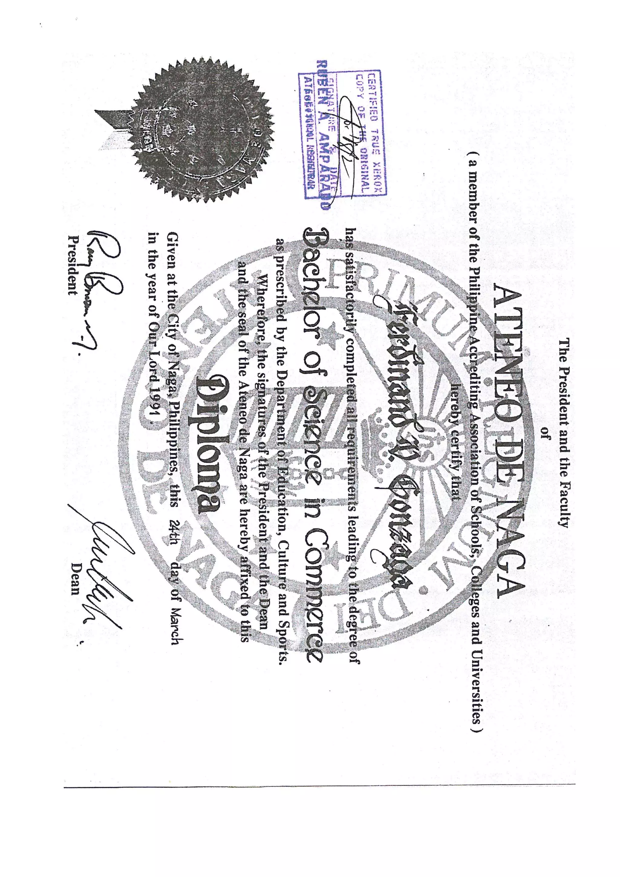 Bachelor's Degree Authenticated Documents | PDF