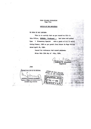 Bachelor's Degree Authenticated Documents | PDF