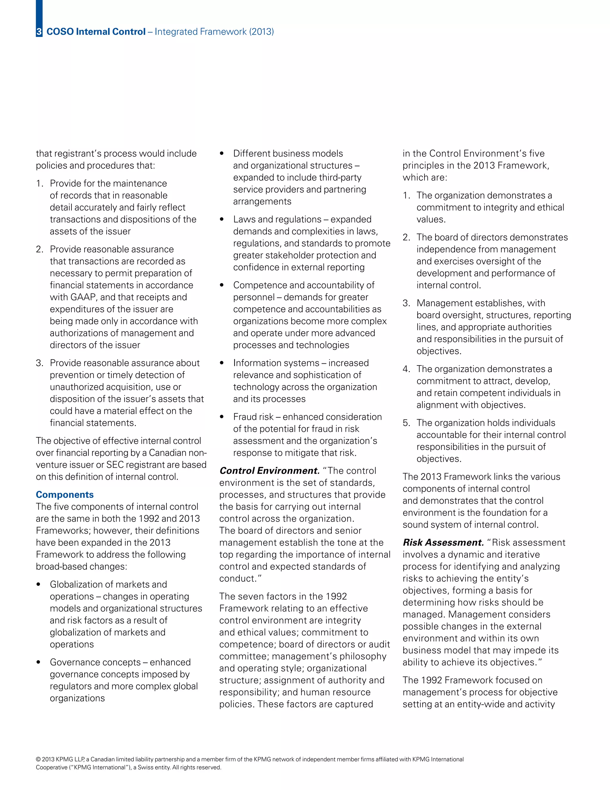 KPMG-New-COSO-2013-Framework-WHITEPAPER-V4 | PDF