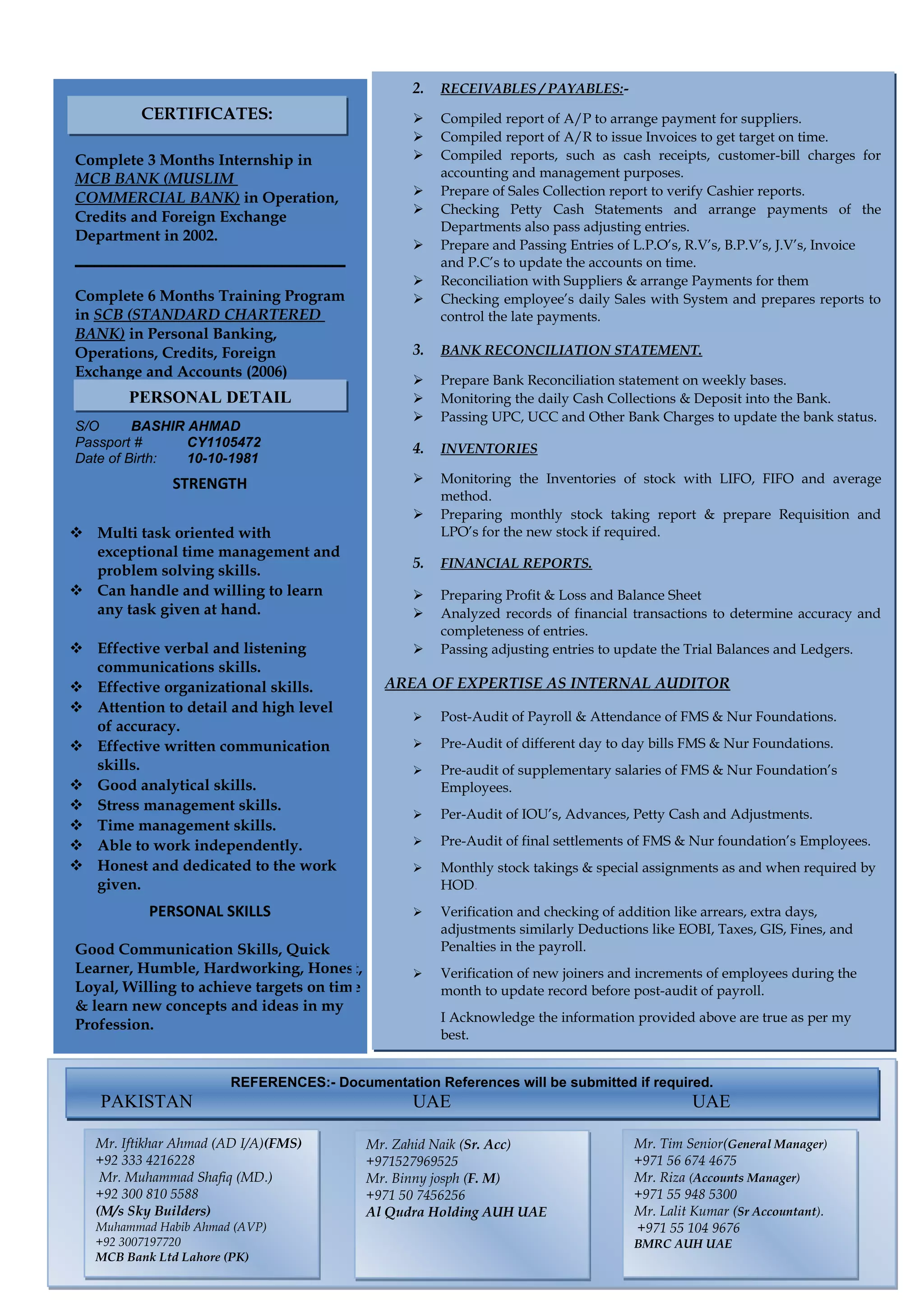 MUHAMMAD HASEEB AHMAD' CV | DOC