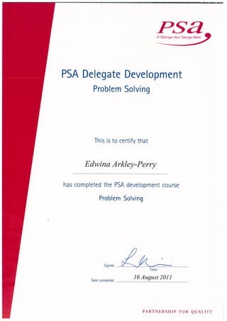 PSA Problem Solving | PDF