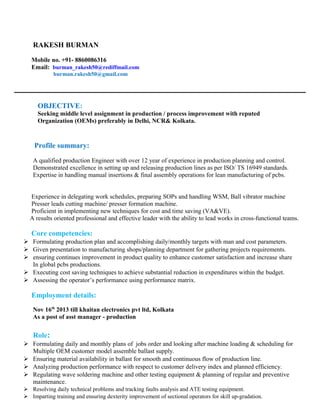 Rakesh burman resume | DOC