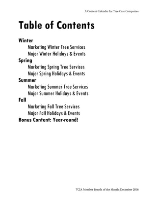 Content Calendar for Tree Care Companies | PDF