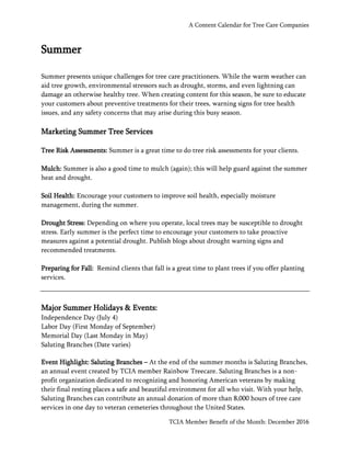 Content Calendar for Tree Care Companies | PDF