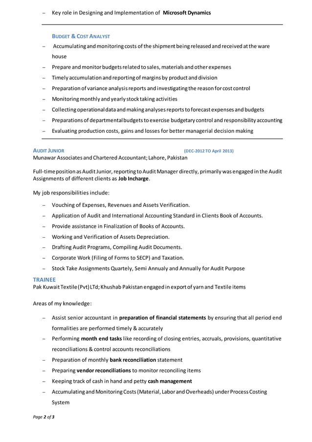 Tahir CV 1 | DOCX | Business Accounting & Finance | Business