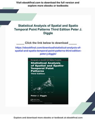 Statistical Analysis of Spatial and Spatio Temporal Point Patterns ...