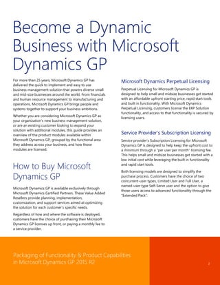 Microsoft Dynamics GP Capabilities Guide 2015_US | PDF