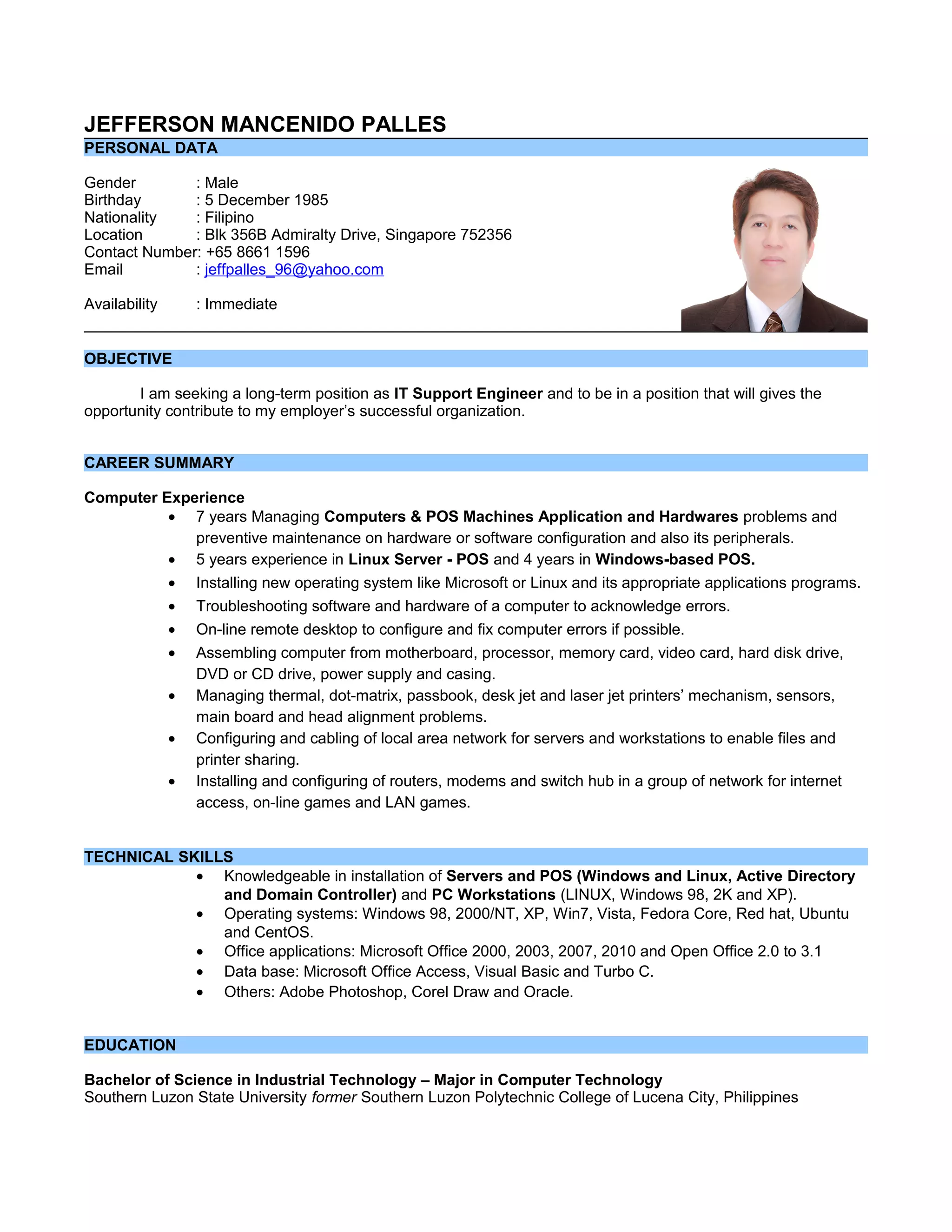 JEFF PALLES_IT ENGR | PDF