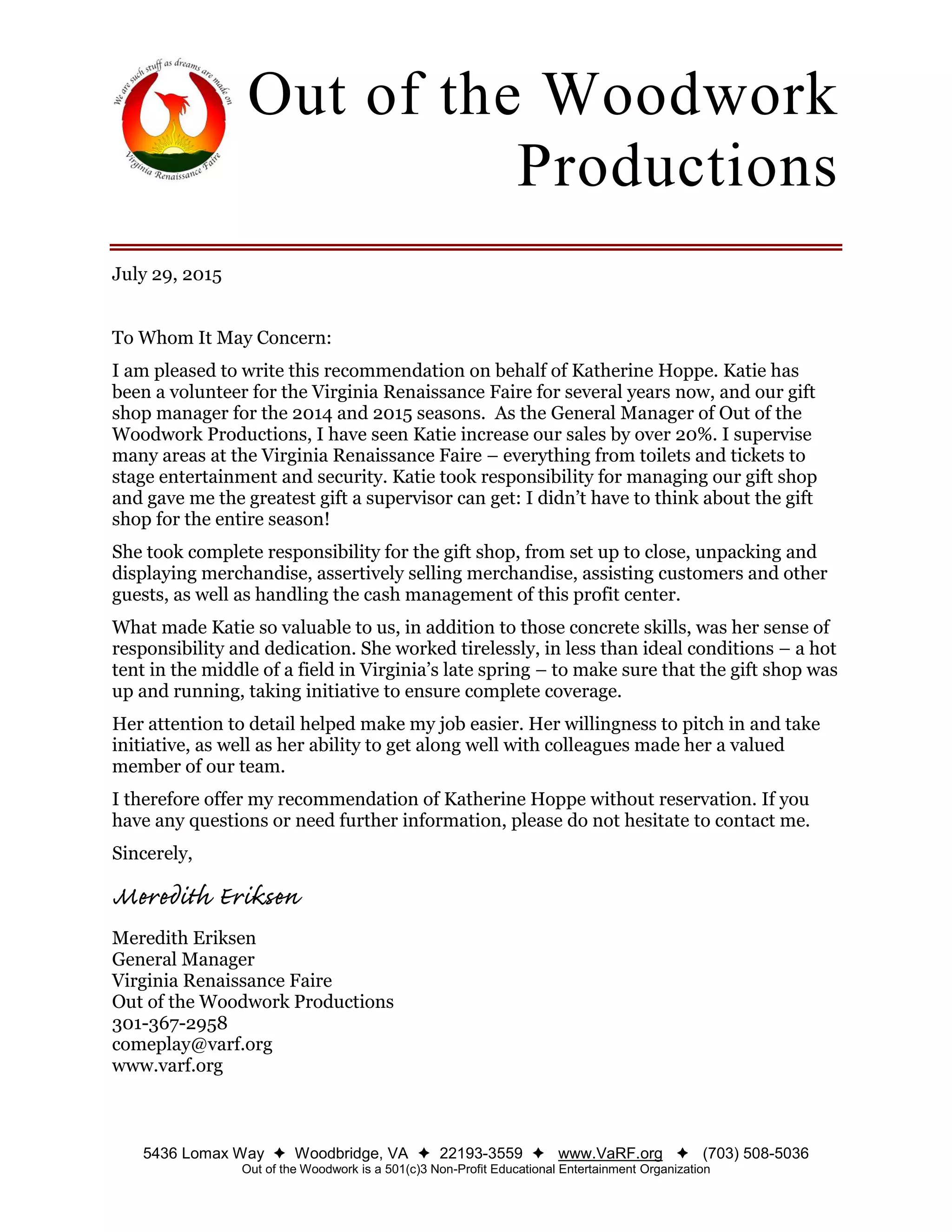 Letter recommendation-K. Hoppe | PDF