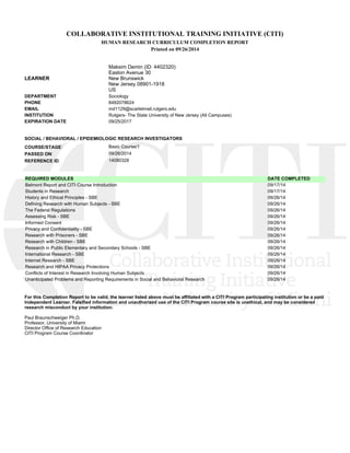 citiCompletionReport4402320 | PDF