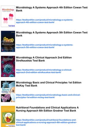 Microbiology Fundamentals A Clinical Approach 3rd Edition Cowan Test ...