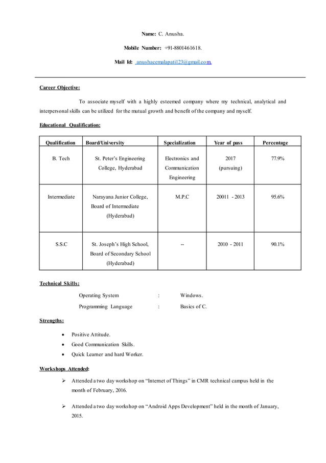 Anusha resume new | DOCX | Computer Software and Applications | Computing