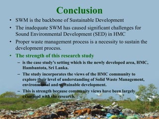 The importance of Solid Waste Management (SWM) for Sustainable ...