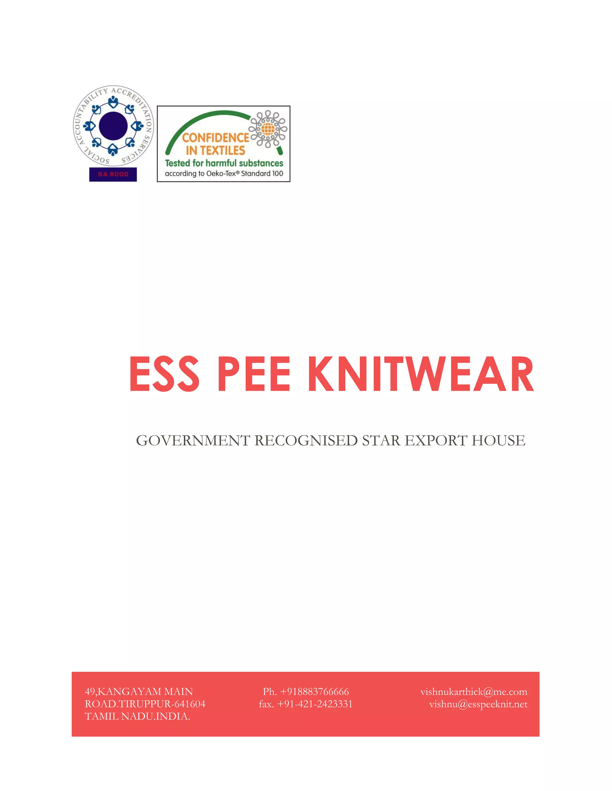 ESS PEE KNITWEAR PROFILE | PDF
