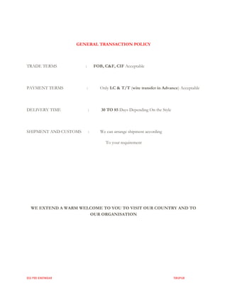 ESS PEE KNITWEAR PROFILE | PDF