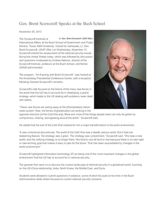 Smith, Robby Writing Sample_Article for Brent Scowcroft Event | PDF