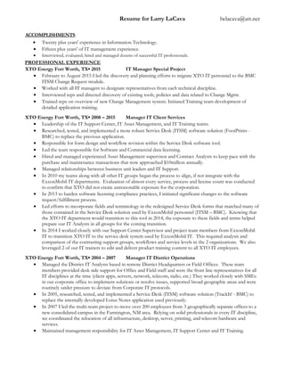 Larry LaCava Resume | DOC