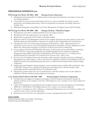 Larry LaCava Resume | PDF