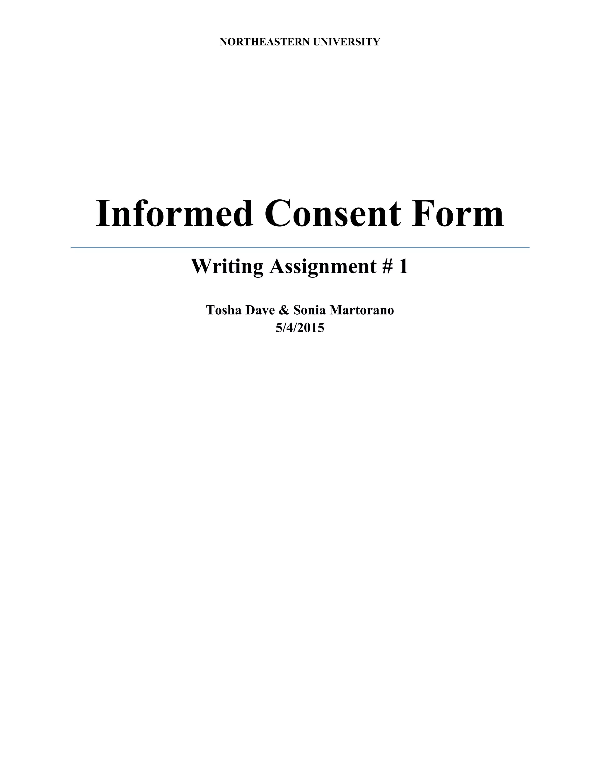 Informed Concent Form | PDF