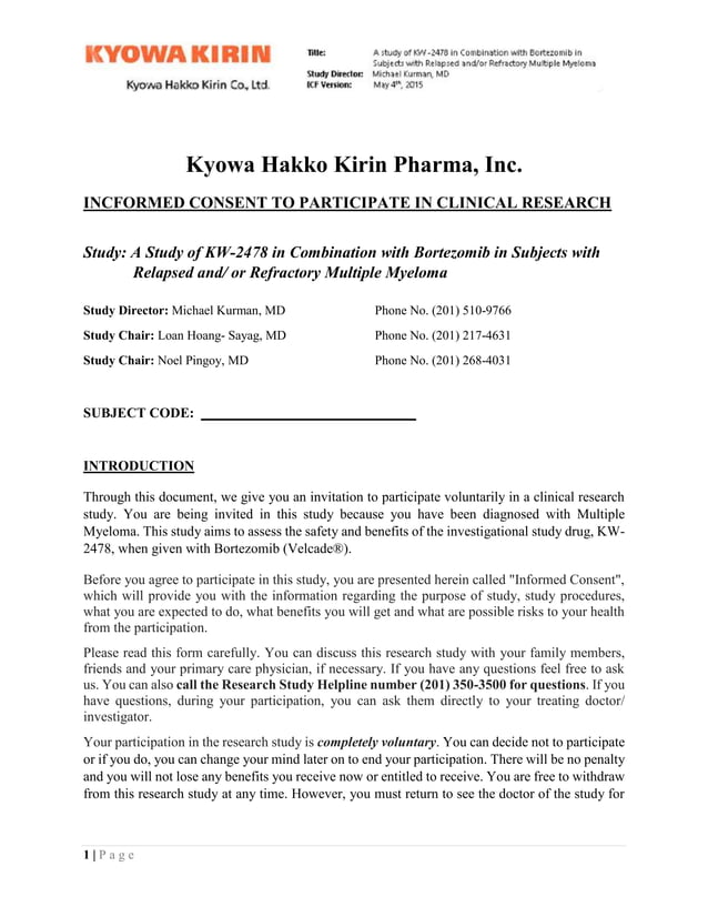 Informed Concent Form | PDF