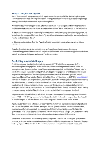 Test in compliance bij VGZ V 1.0 | PDF
