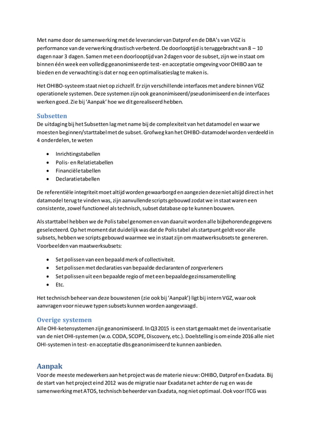 Test in compliance bij VGZ V 1.0 | PDF