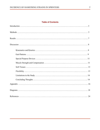 Hamstring Strains Project- FINAL! | PDF