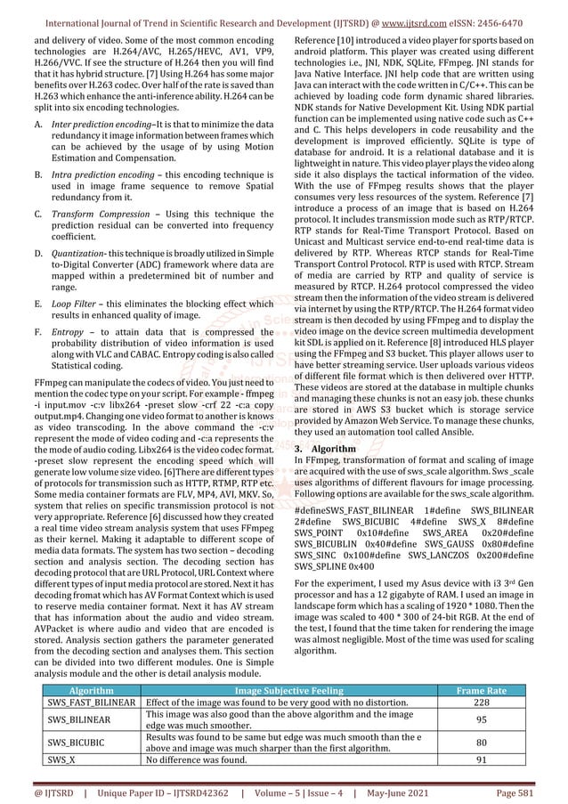 A Study on FFmpeg Multimedia Framework | PDF | Video Software ...