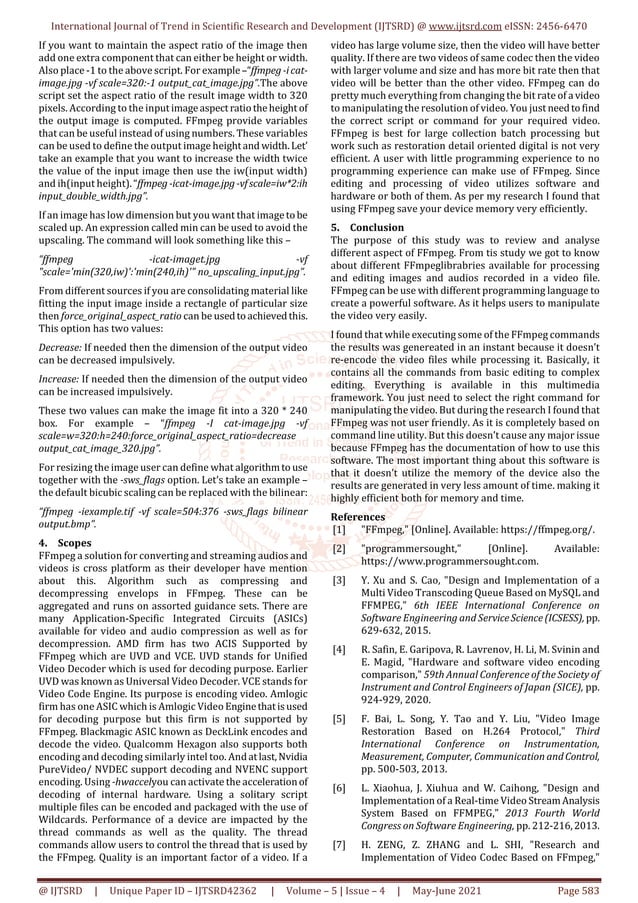 A Study on FFmpeg Multimedia Framework | PDF | Video Software ...