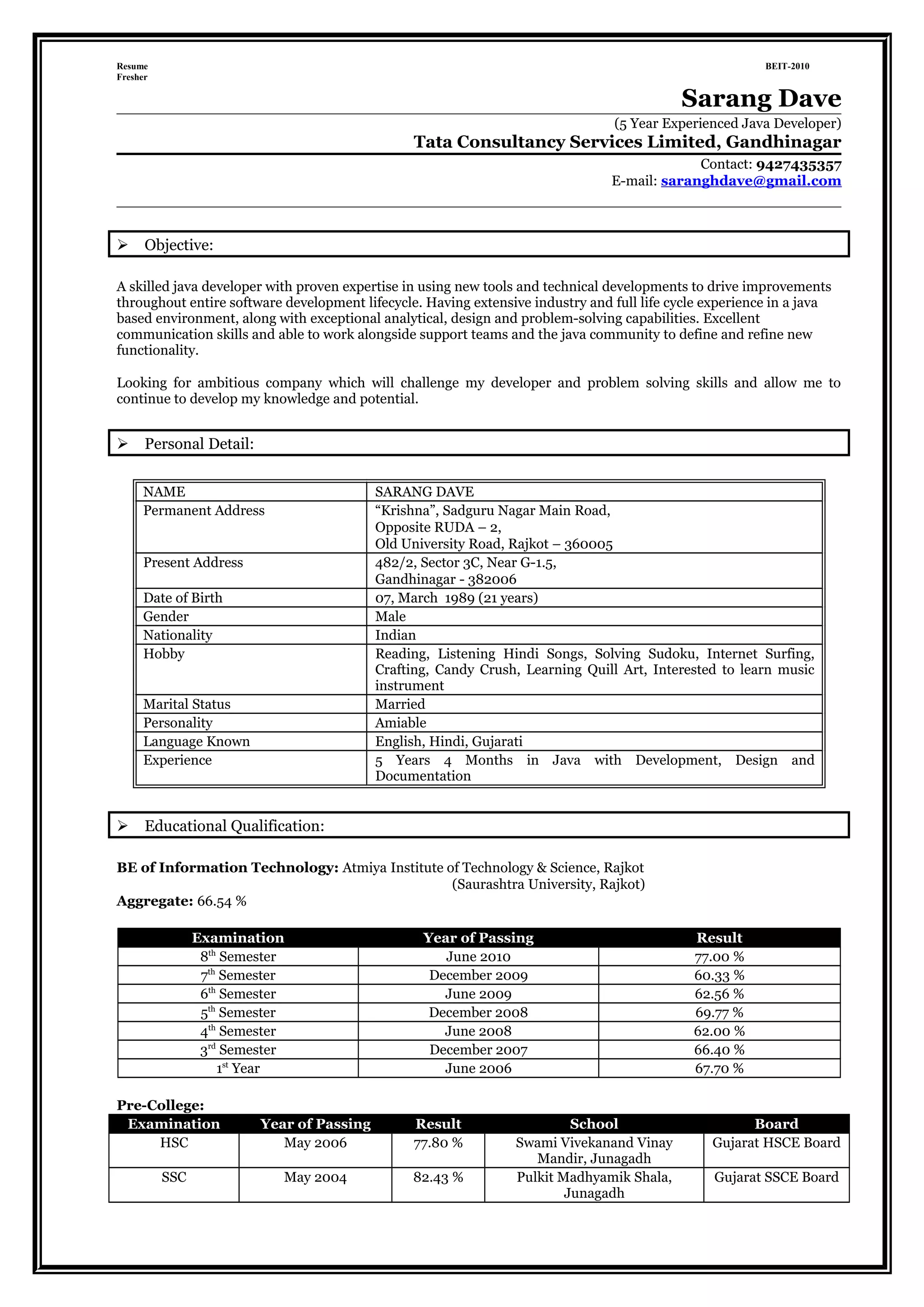Sarang_Dave_5_Yr_Java_Exp | PDF