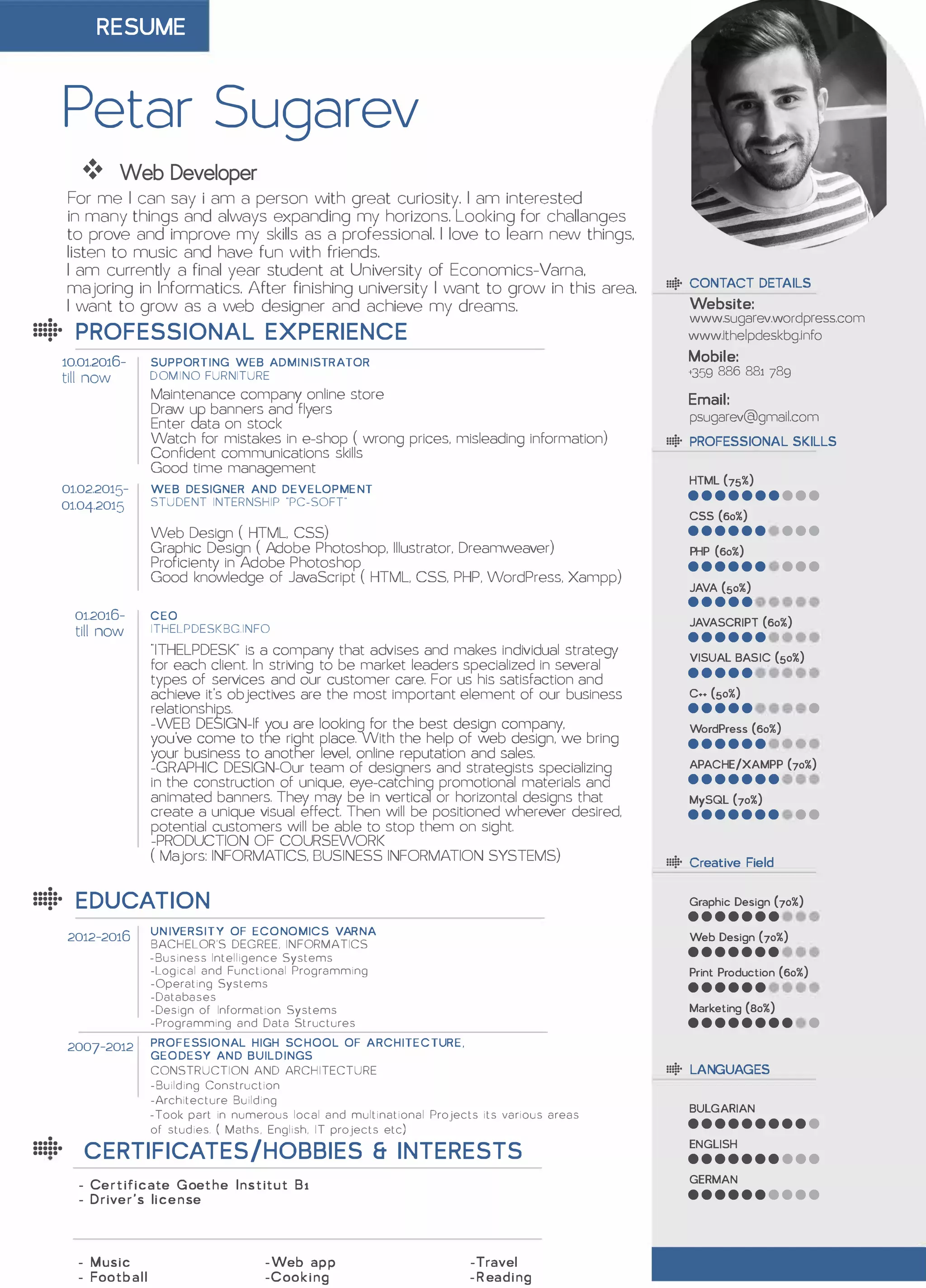 resume | PDF | Web Design and HTML | Internet