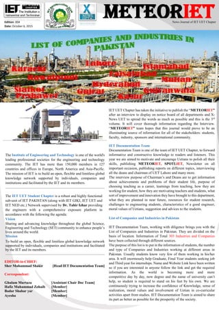 List of Industries and Companies in Pakistan, IET-NEWS-JOURNAL-4th ...